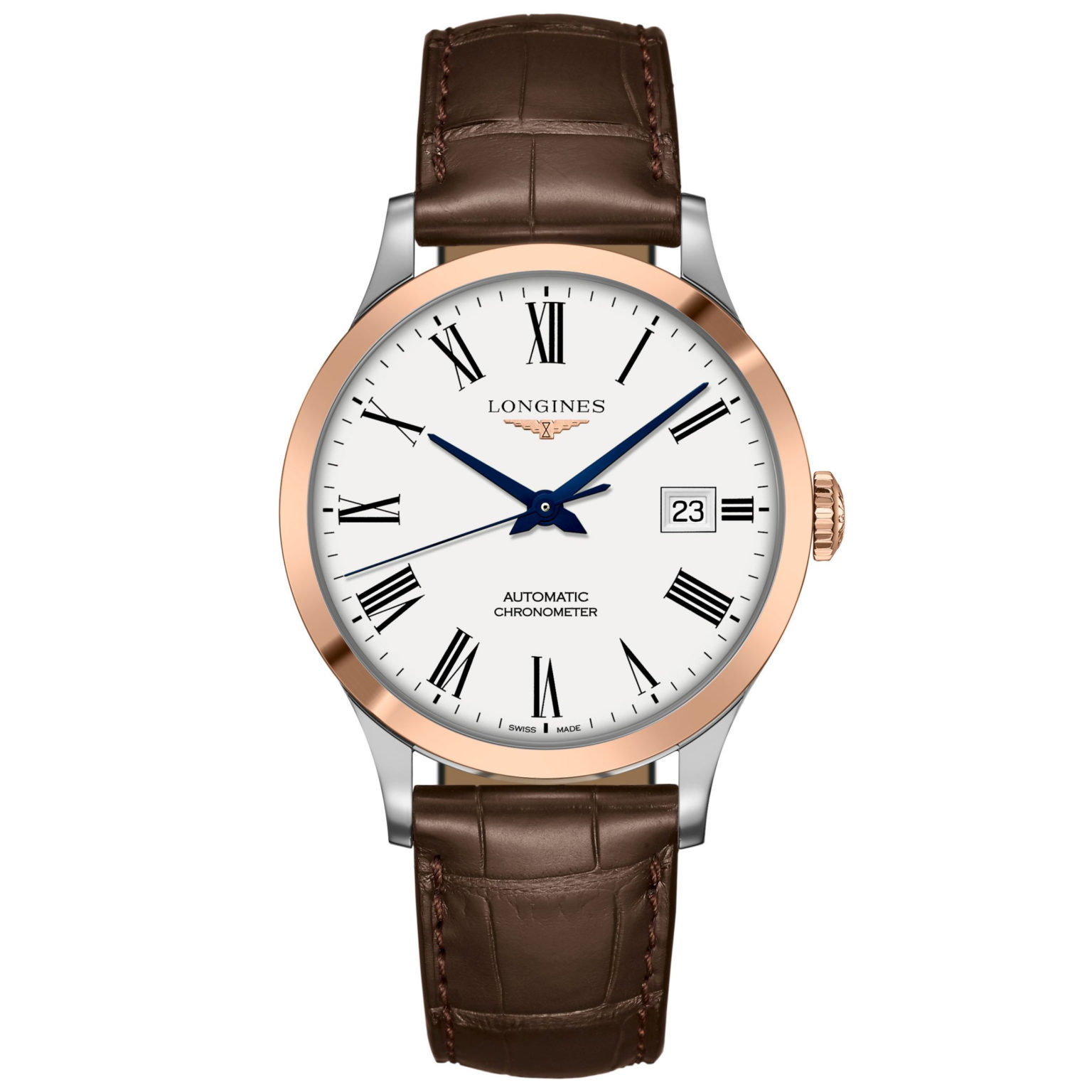 Longines Record Collection 40Mm Acciaio Oro Rosa Automatico - Restivo ...